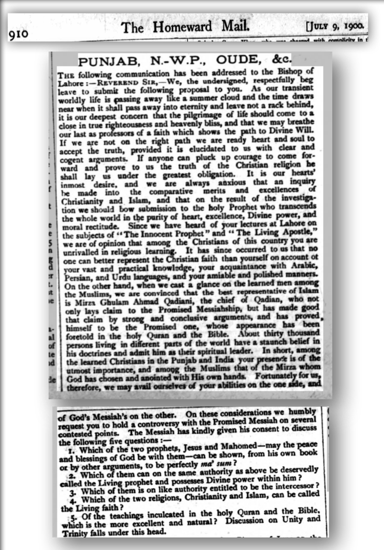 The Promised Messiah(as) And Bishop George Alfred Lefroy - History Of ...